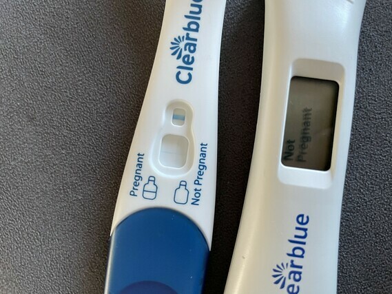 Faint line on clear blue test but negative digital