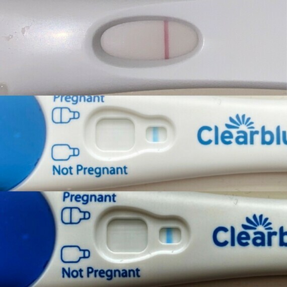 Very very faint positive line on clear blue